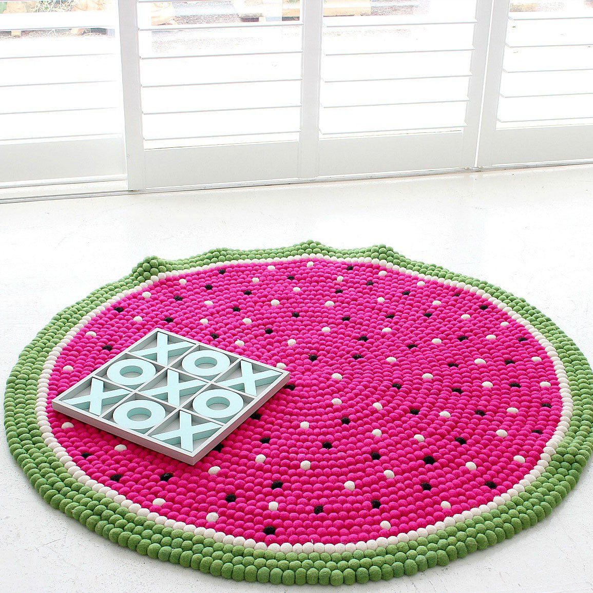 Watermelon Felt Ball Rug - Felt Ball Rug Australia