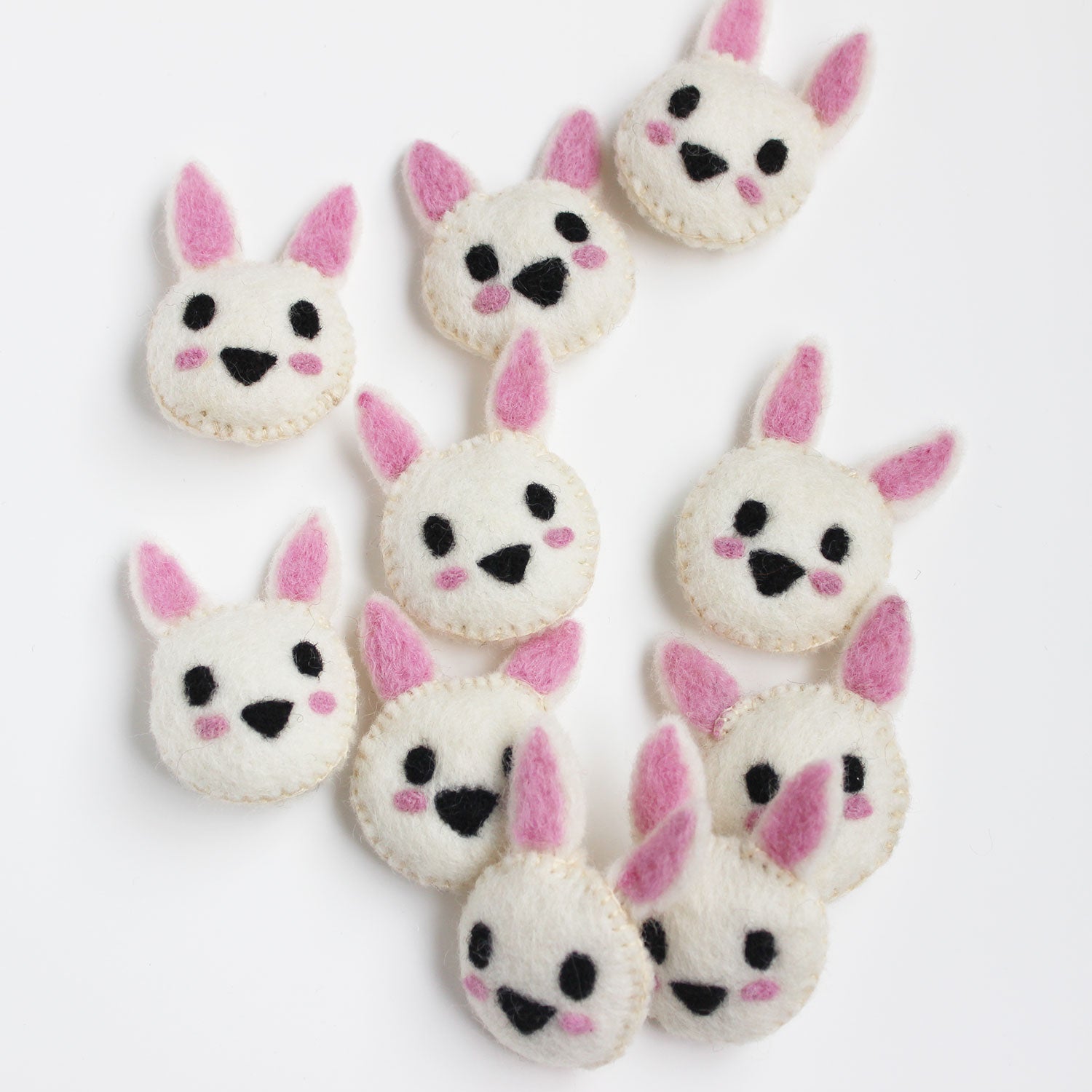 Felt Animal Head Babiti Bunny Rabbit - Felt Ball Rug Australia