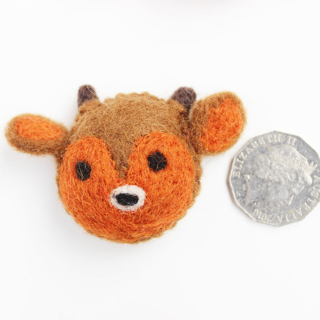 Felt Animal Head Dotti The Deer - Felt Ball Rug Australia
