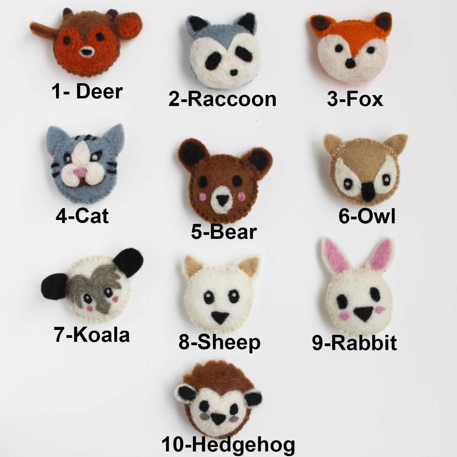 Felt Animal Heads - Available In 10 Different Animals Heads. – Felt ...