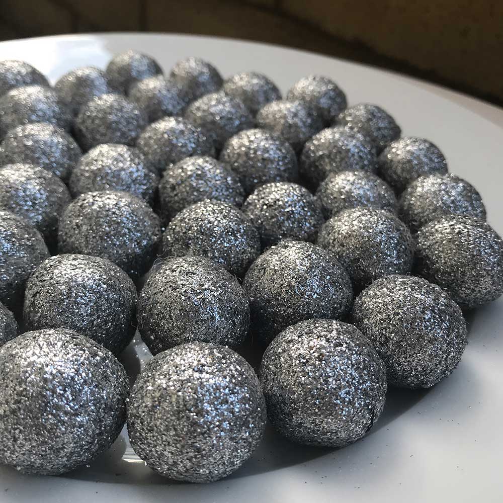 Glitter Felt Balls Silver - Handmade Felt Balls Glitter Silver – Felt ...