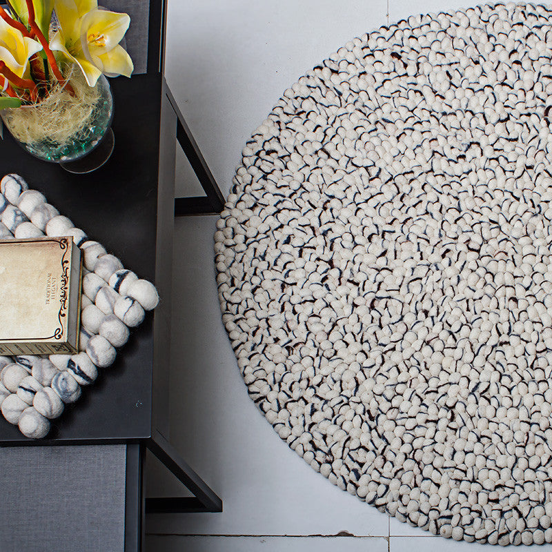 Natural Stone Felt Ball Rug – Felt Ball Rug Australia
